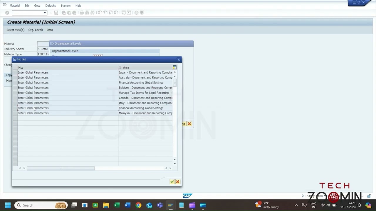 01 - Company code error during material creation