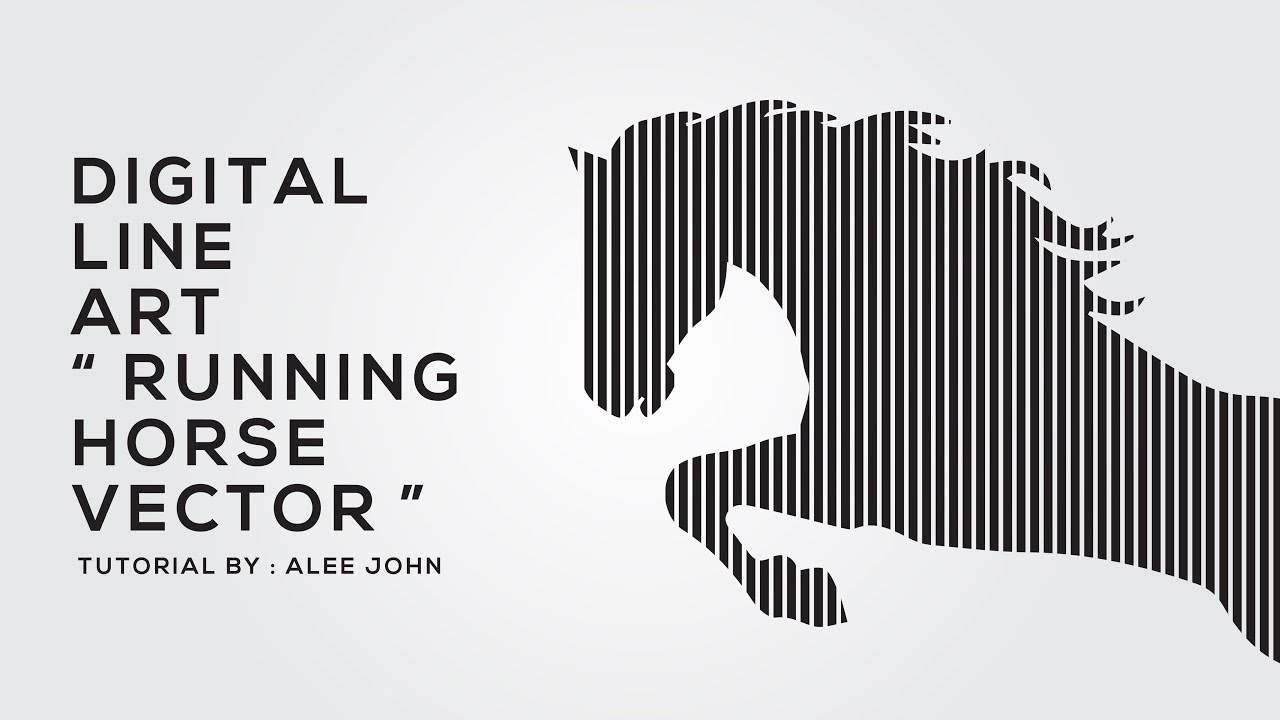 Running Horse Digital Line Art Horse Vector In Adobe Illustrator CC