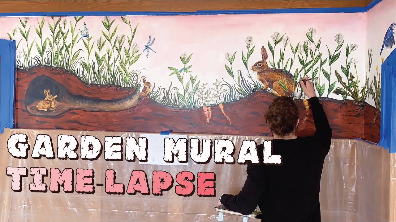 Time-lapse of my garden mural in a beautiful dinning room!