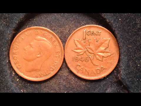 1945 & 1946 One Cent Coin Of Canada