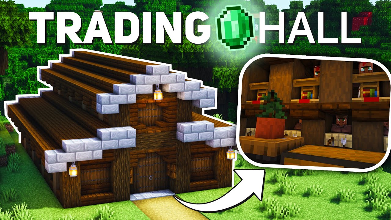 Minecraft: Aesthetic Villager Trading Hall Tutorial (how to build 1.17 ...