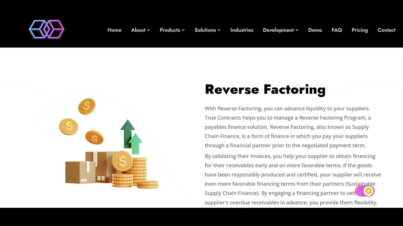 True Contracts - Blockchain Based Reverse Factoring Facility For Buyers