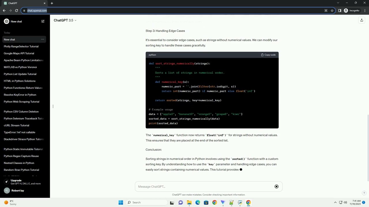 how to sort strings in python in a numerical fashion