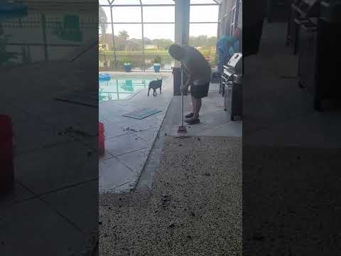 Pool Deck Pebble Rock Removal