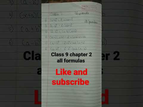 class 9 chapter 2 polynomials all formula #math #class9