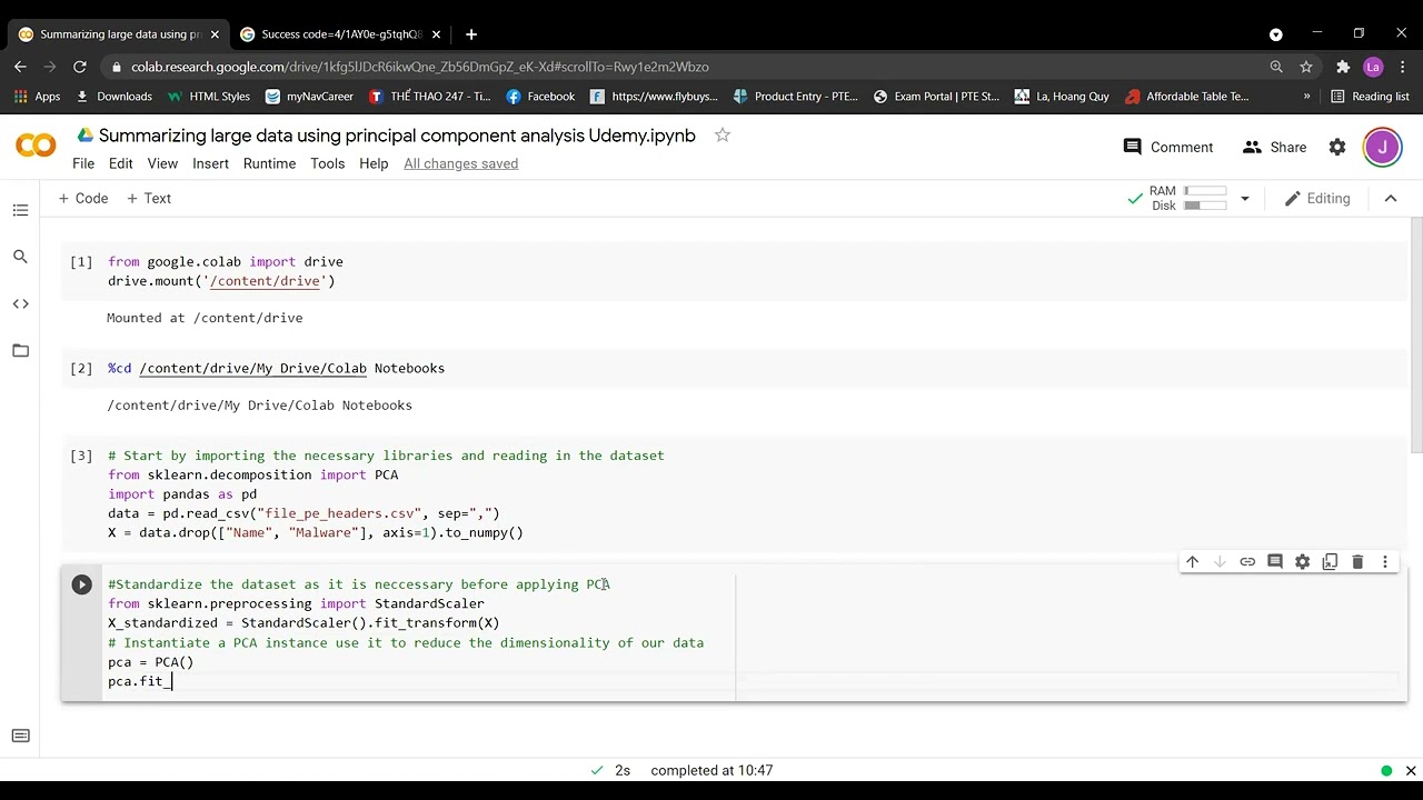 Summarizing large data using principal component analysis with python [2022]