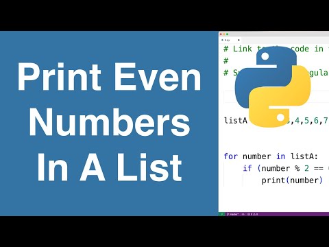 Print Even Numbers In A List | Python Example