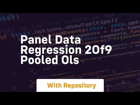 panel data regression 2of9 pooled ols