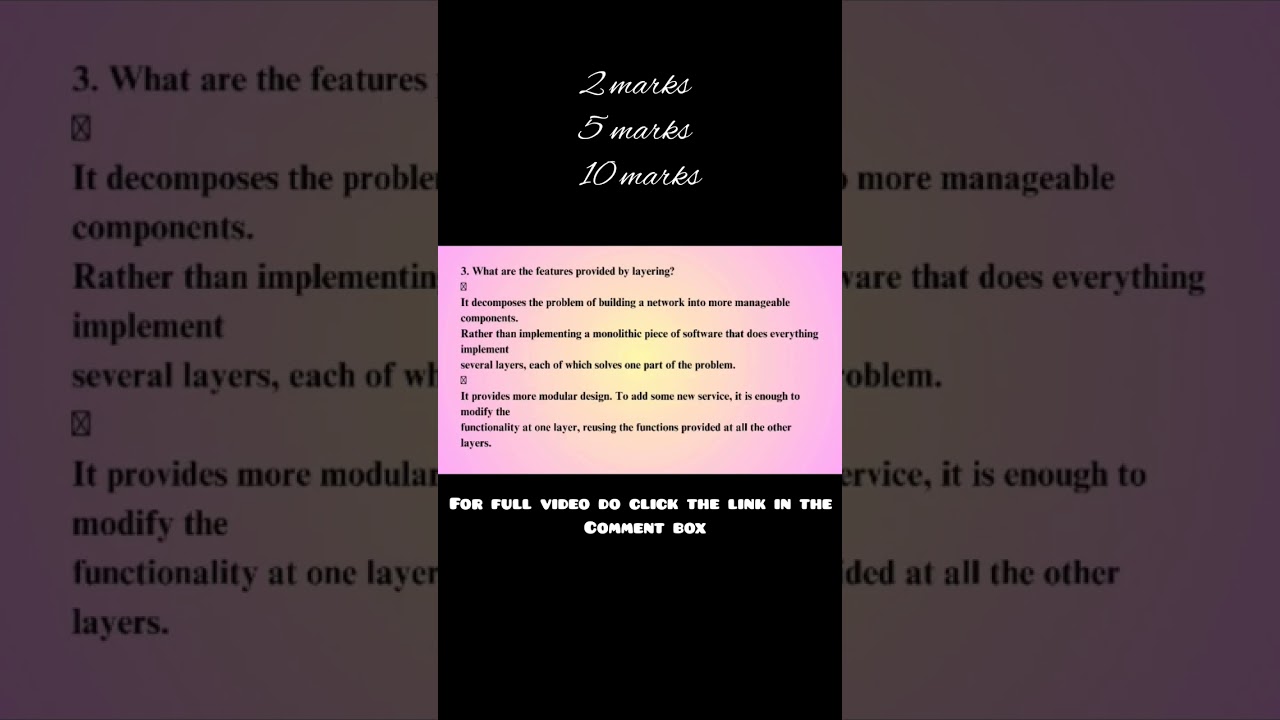 Computer Networking important questions #madrasuniversity #importantquestions #semester5