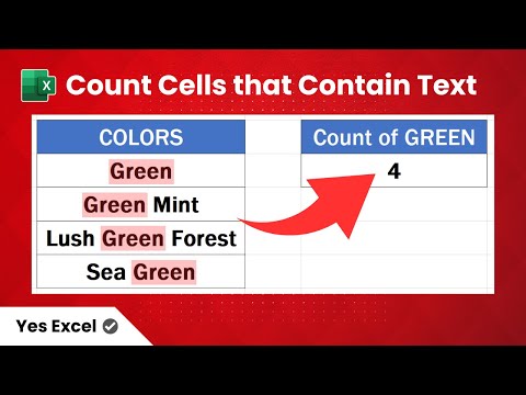 Count Cells that Contain Text in Excel