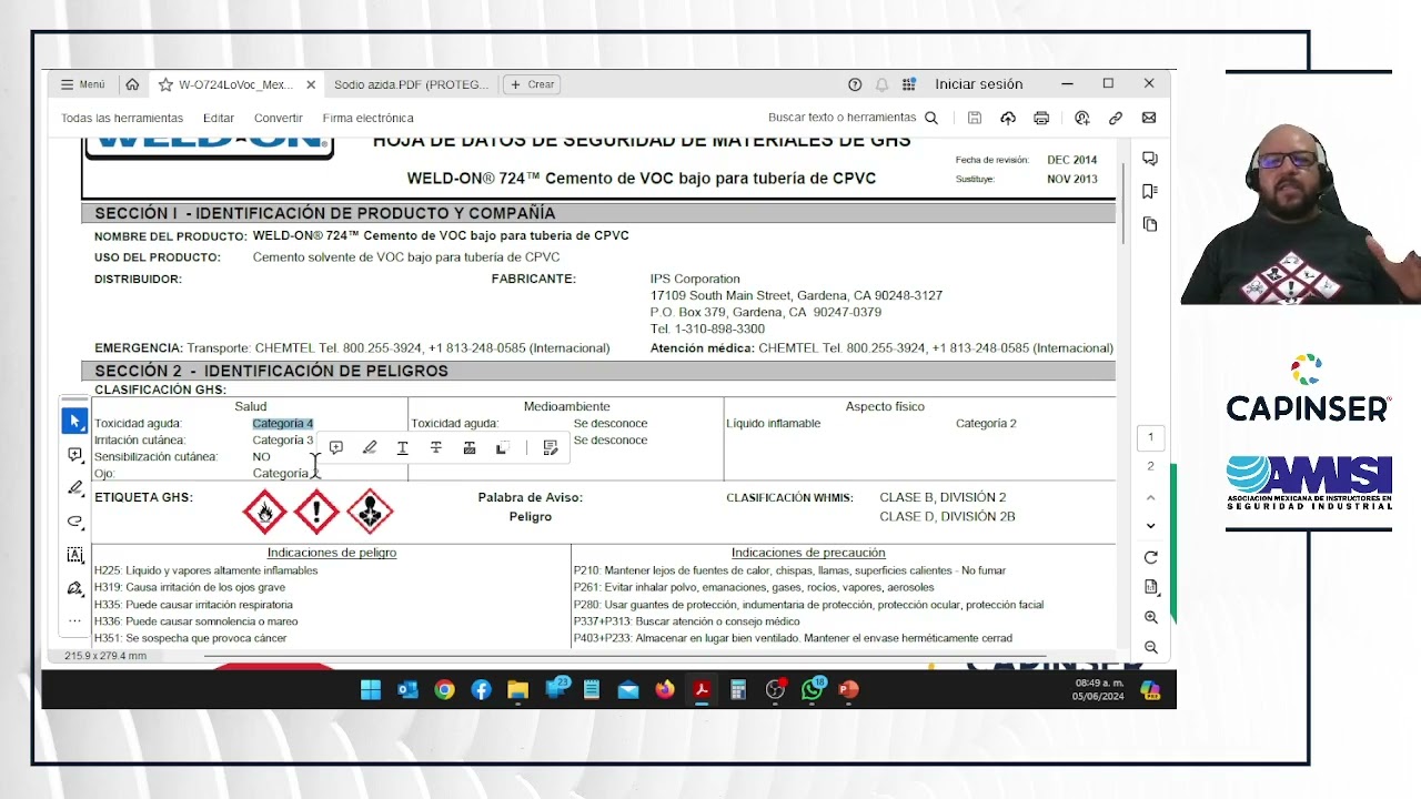 Video 5 Hojas de Datos de Seguridad HDS