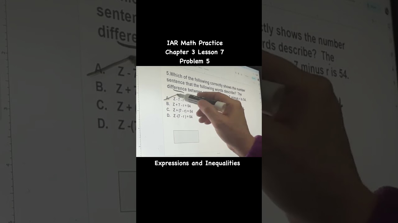 Expressions and Inequalities Problem 5  #mathtutor #mathteacher #expressions #mathcourse #trending