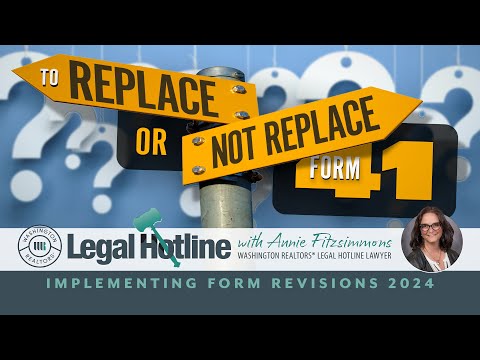 To Replace or Not to Replace Form 41: Implementing Forms Revisions: legal hotline 2024