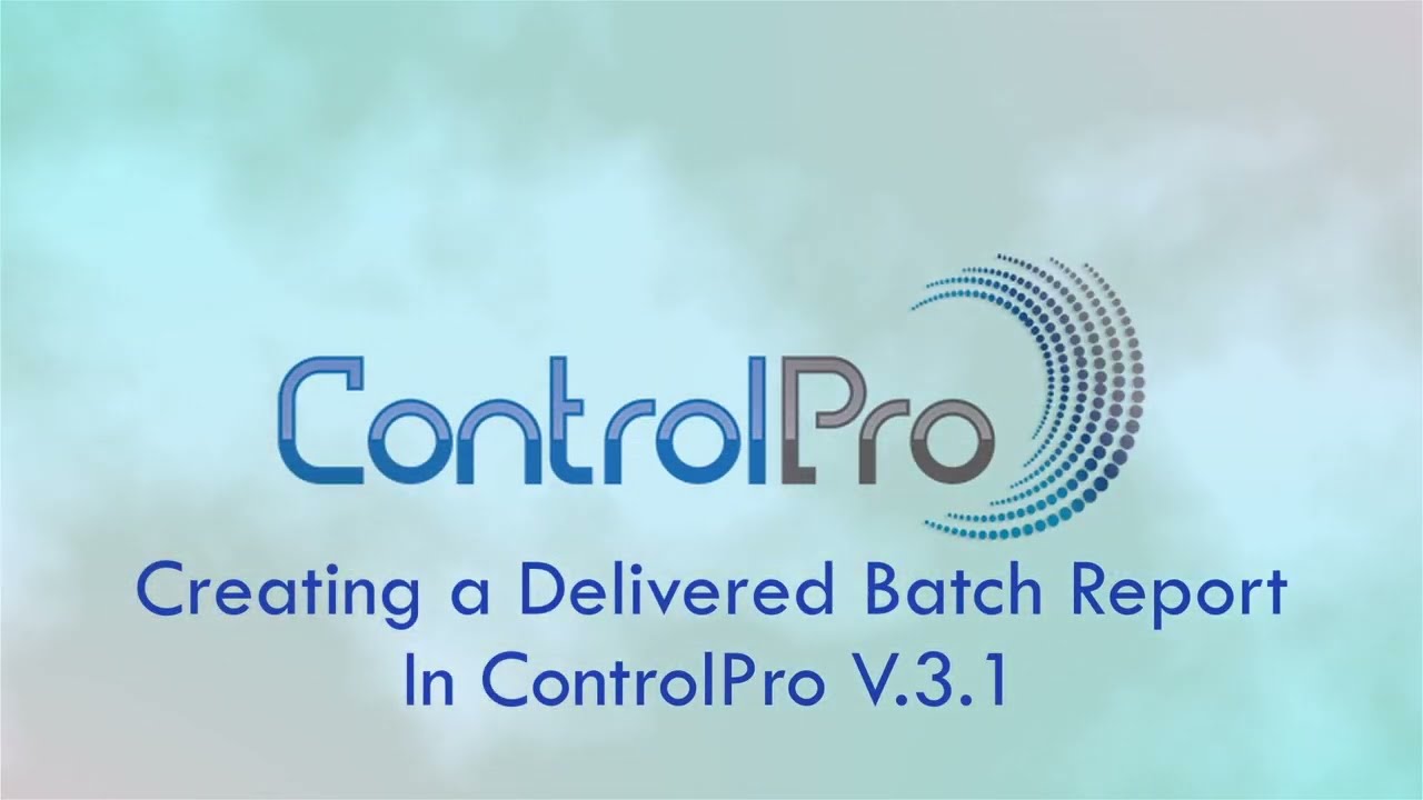 Creating a Delivered Batch Report in ICSControlPro