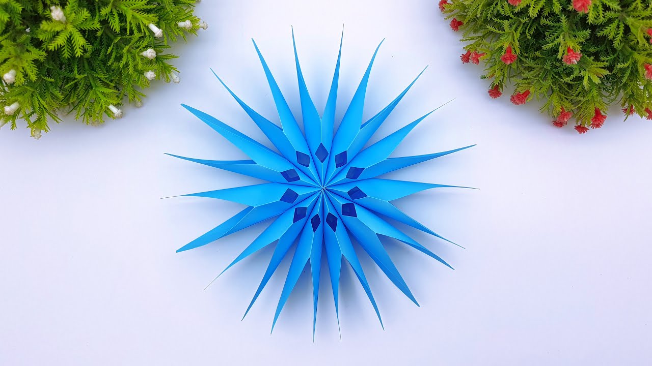 WOW Easy 3D Christmas Snowflake Paper Craft Tutorial | SUPER EASY Paper Christmas Snowflake Making