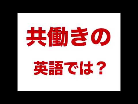 【共働きの 英語では? 】「動画で観る!聴く!英語辞書動画」