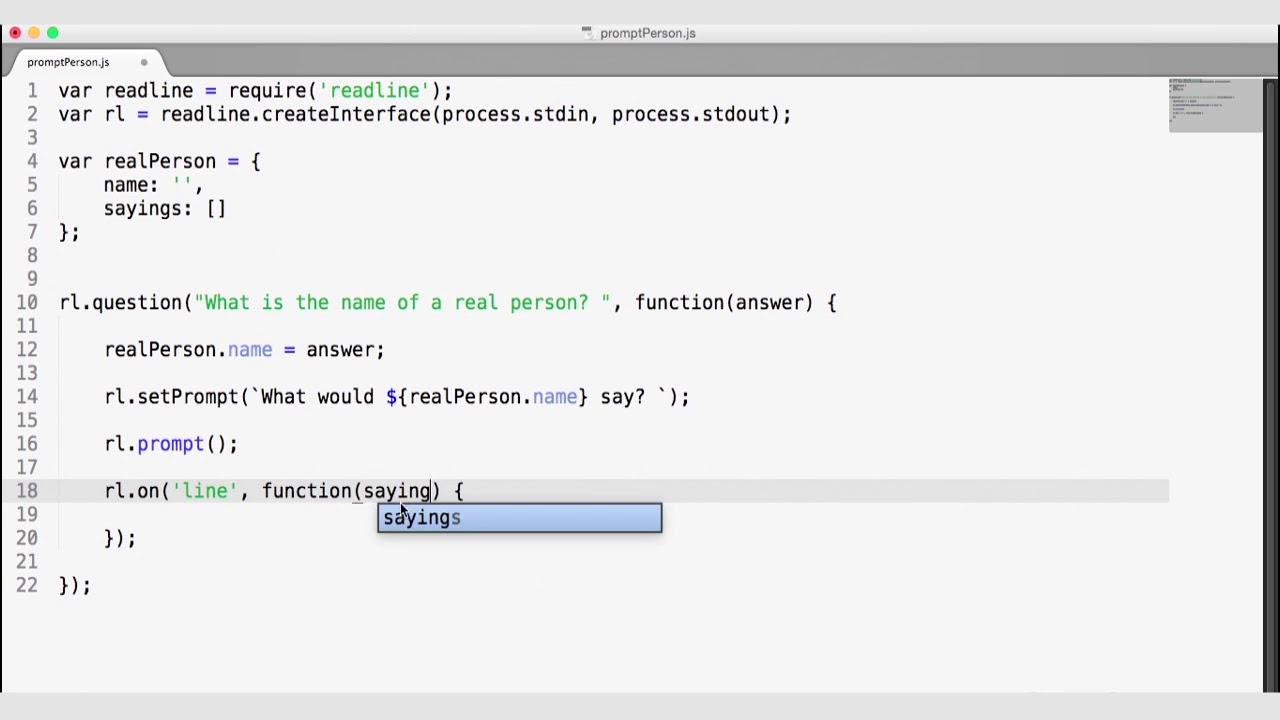12   NODE JS, USING READLINE