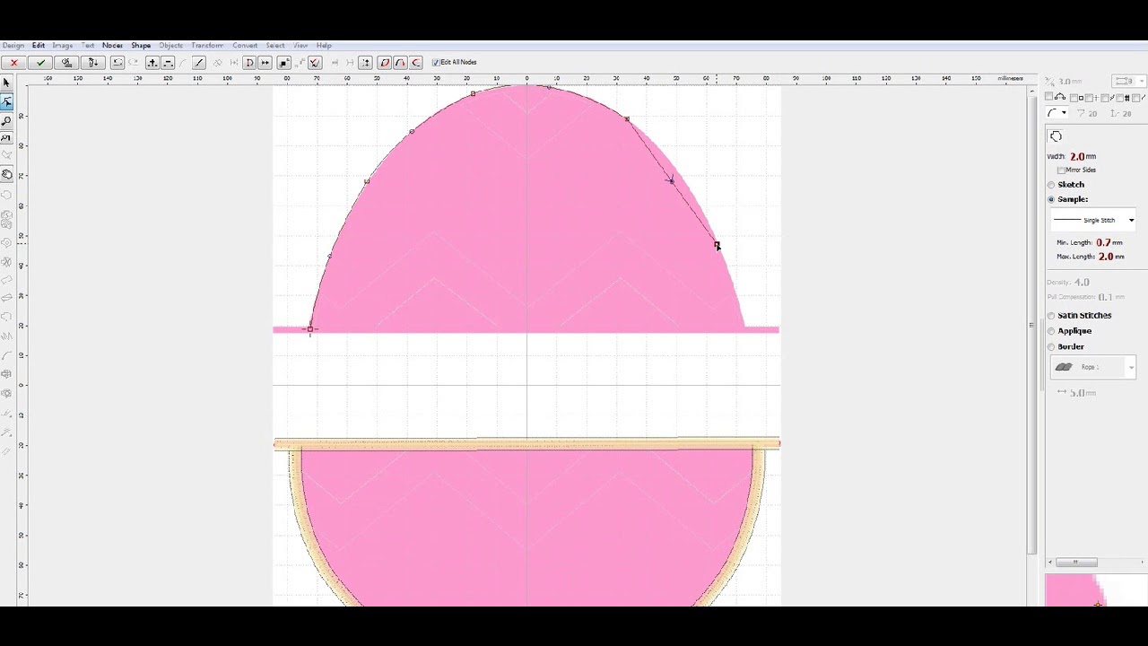 Embird Tutorial - Digitize A Split Easter Egg Applique Design