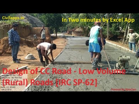 Design of CC Pavement as per IRC SP-62 2014 - in Two minutes by Excel App