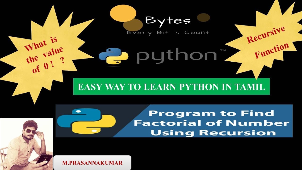 # 17  Factorial  using  Recursive function |Python Tutorial for Beginners