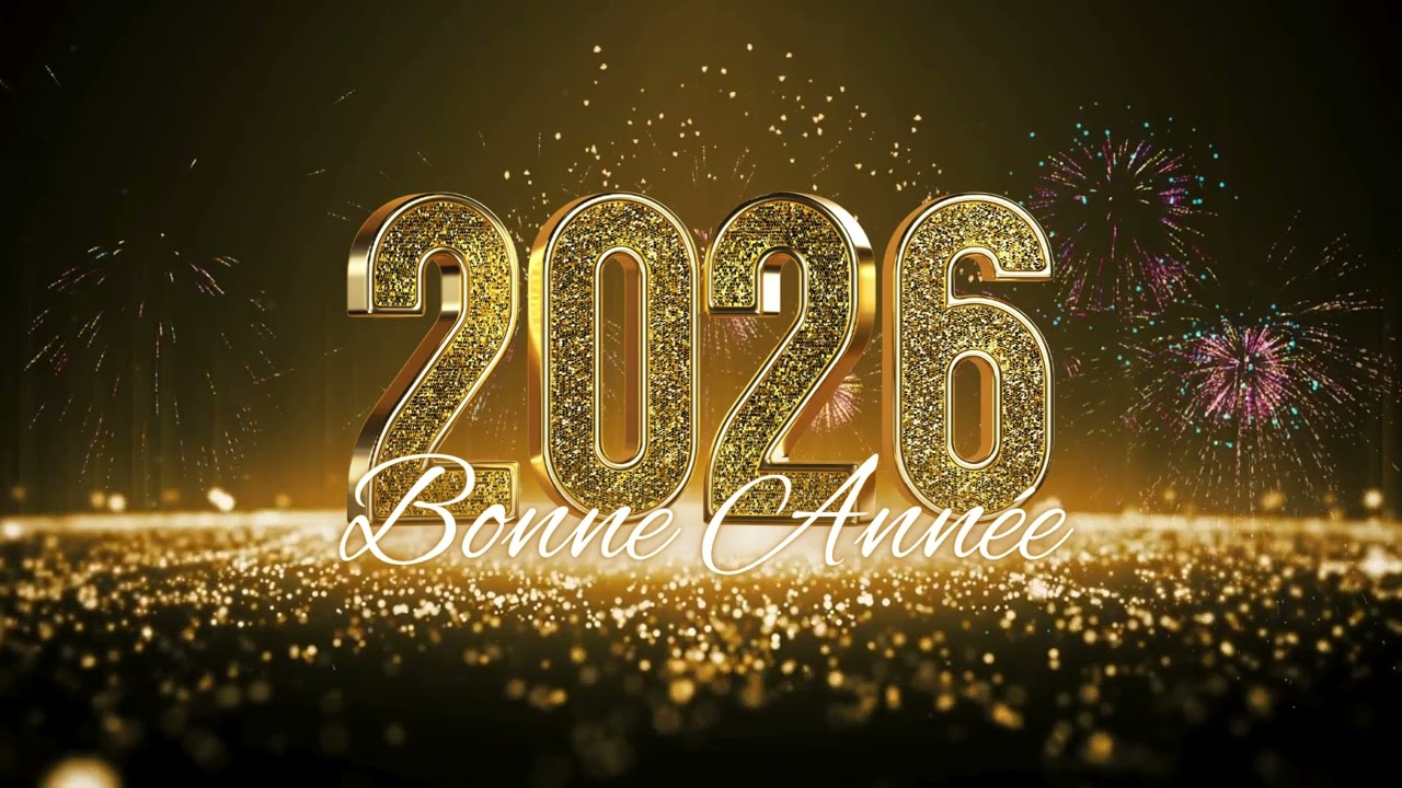 Gold Glitter Modern Happy New Year 2026 Video