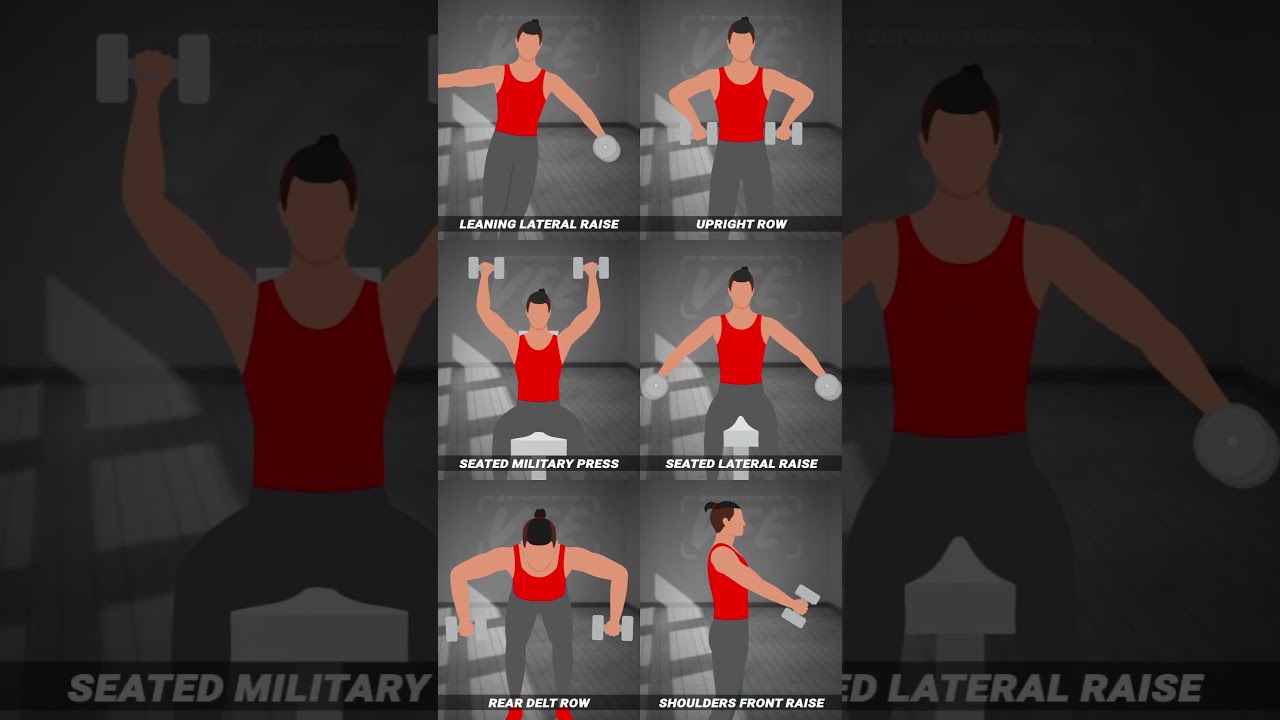 Only Dumbbell Shoulders Exercises🔥 Save and use💪 #animation #animatedexercises #fitness #workout