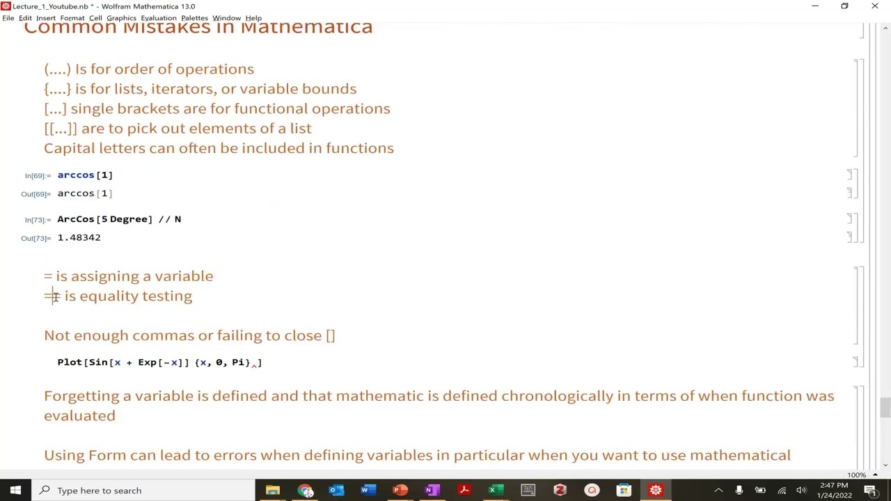 Mathematica Helpful Mathematica Tips and Debugging