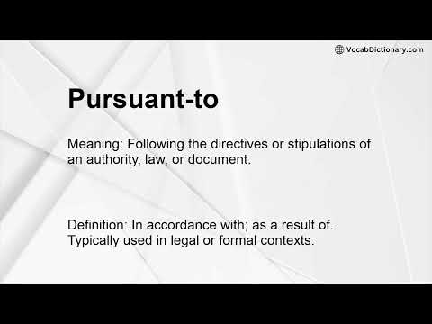 Pursuant-to Meaning