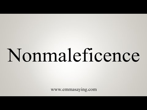 How To Say Nonmaleficence