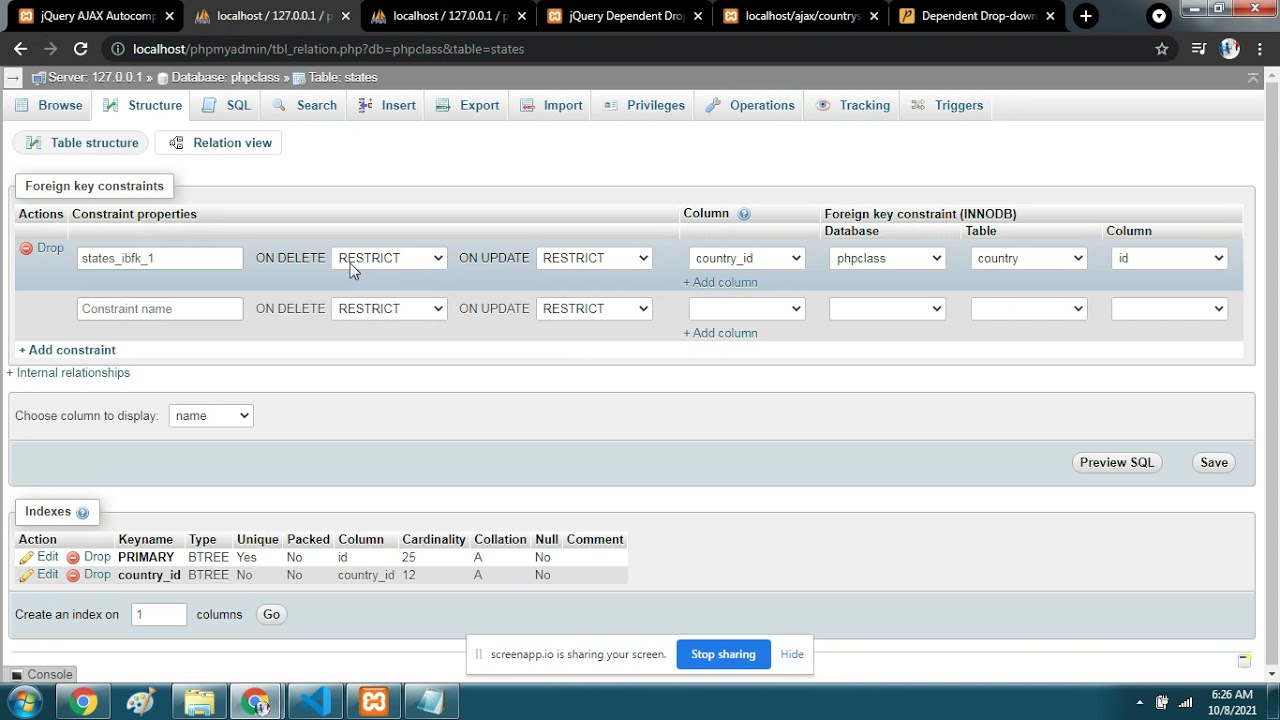DEPENDENT DROPDOWN PHP AJAX