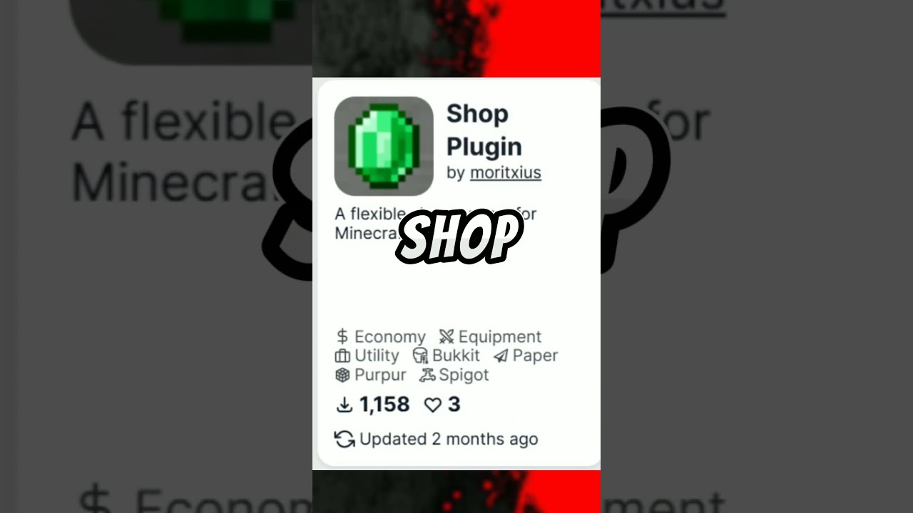 BEST SHOP PLUGIN FOR MINECRAFT #trending #minecraft #shorts #viral #memes #funny #shop #plugins