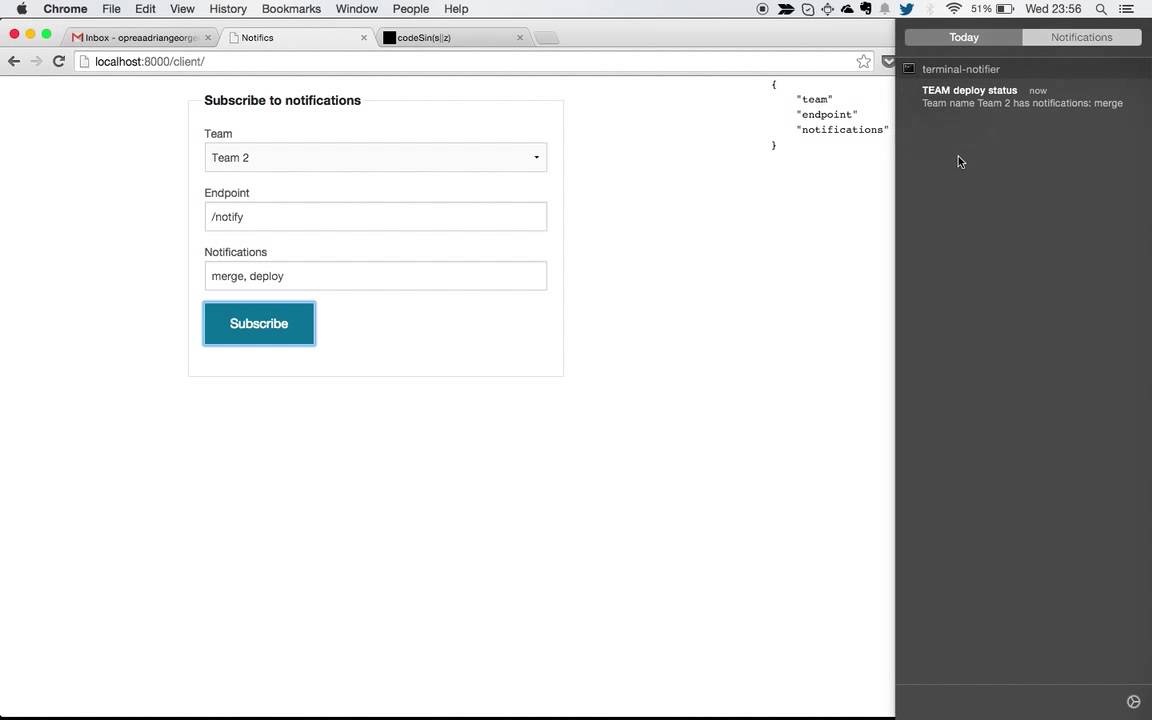 Desktop notifications with node-notifier, Hapi and AngularJS