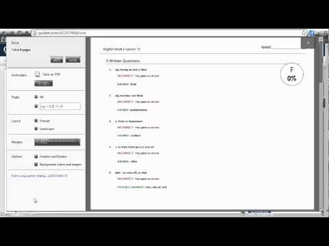 Saving a Quizlet Test as a PDF