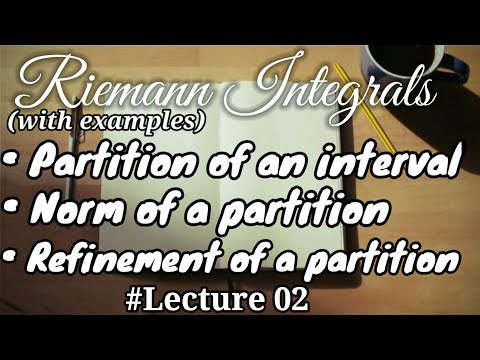 Concept of Partition of an interval,norm of a partition,refinement of a partition with examples.