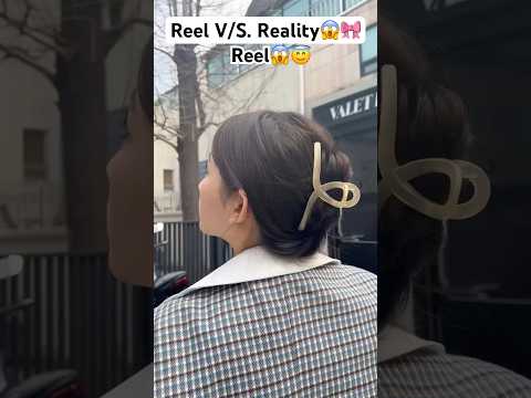Reel vs Realityππβ¨π± #hair #hack #hairstyle #hairstylinghacks #trending