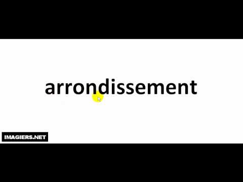How to pronounce arrondissement