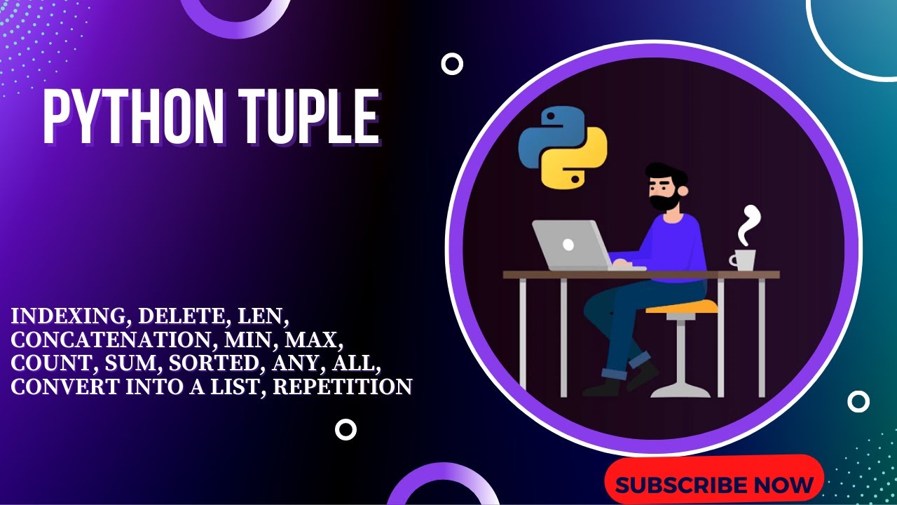 Python Tuple, Indexing, delete, len,  min, max, count, sum, sorted, any, all, repetition
