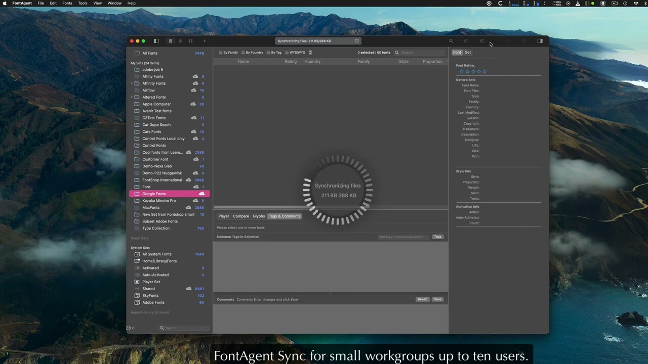 FontAgent Sync for small workgroups up  to ten users