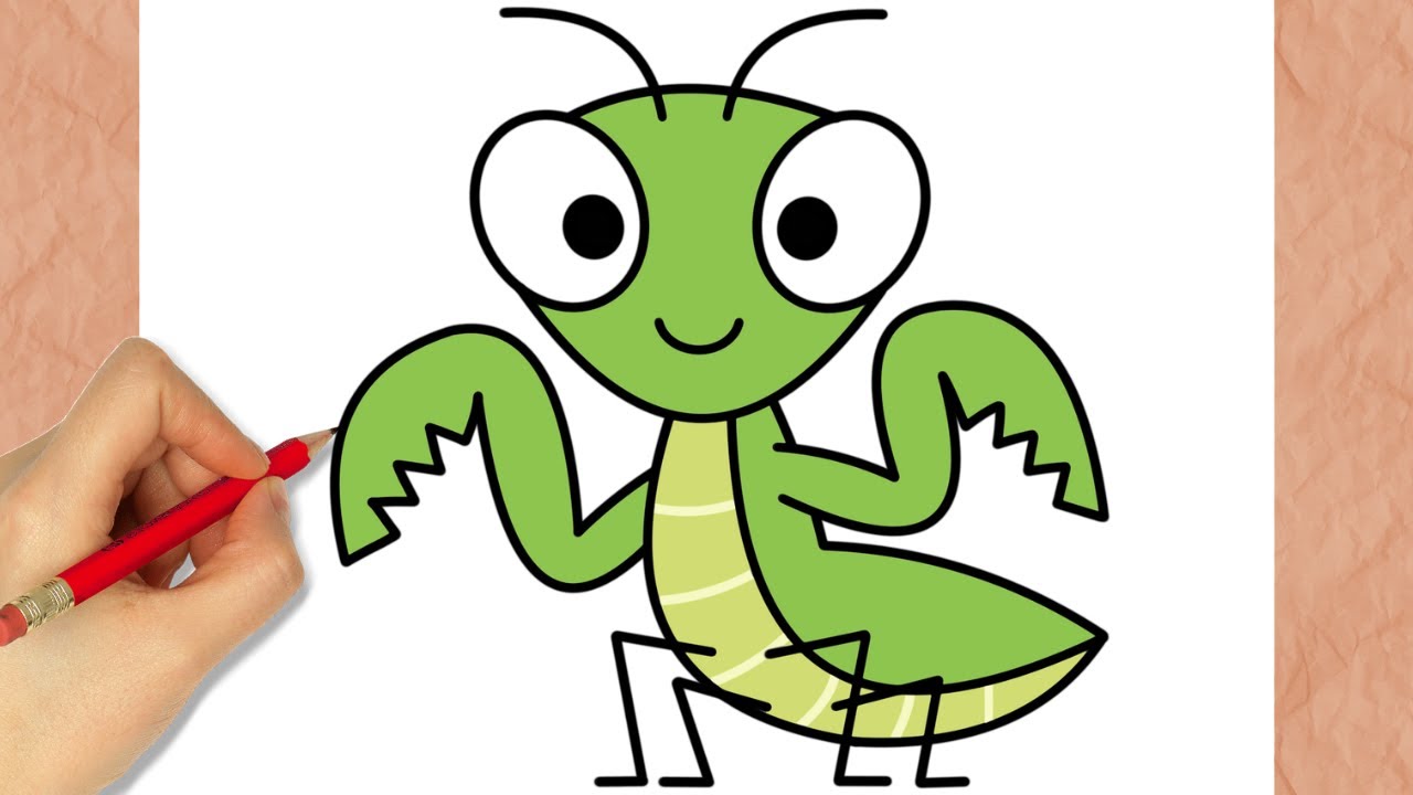 Cómo Dibujar una Mantis Religiosa kawaii