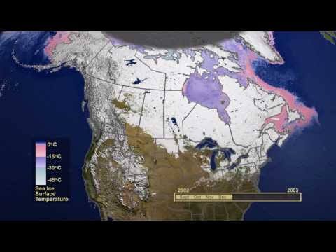 North America - Winter Snow & Sea Ice [HD]