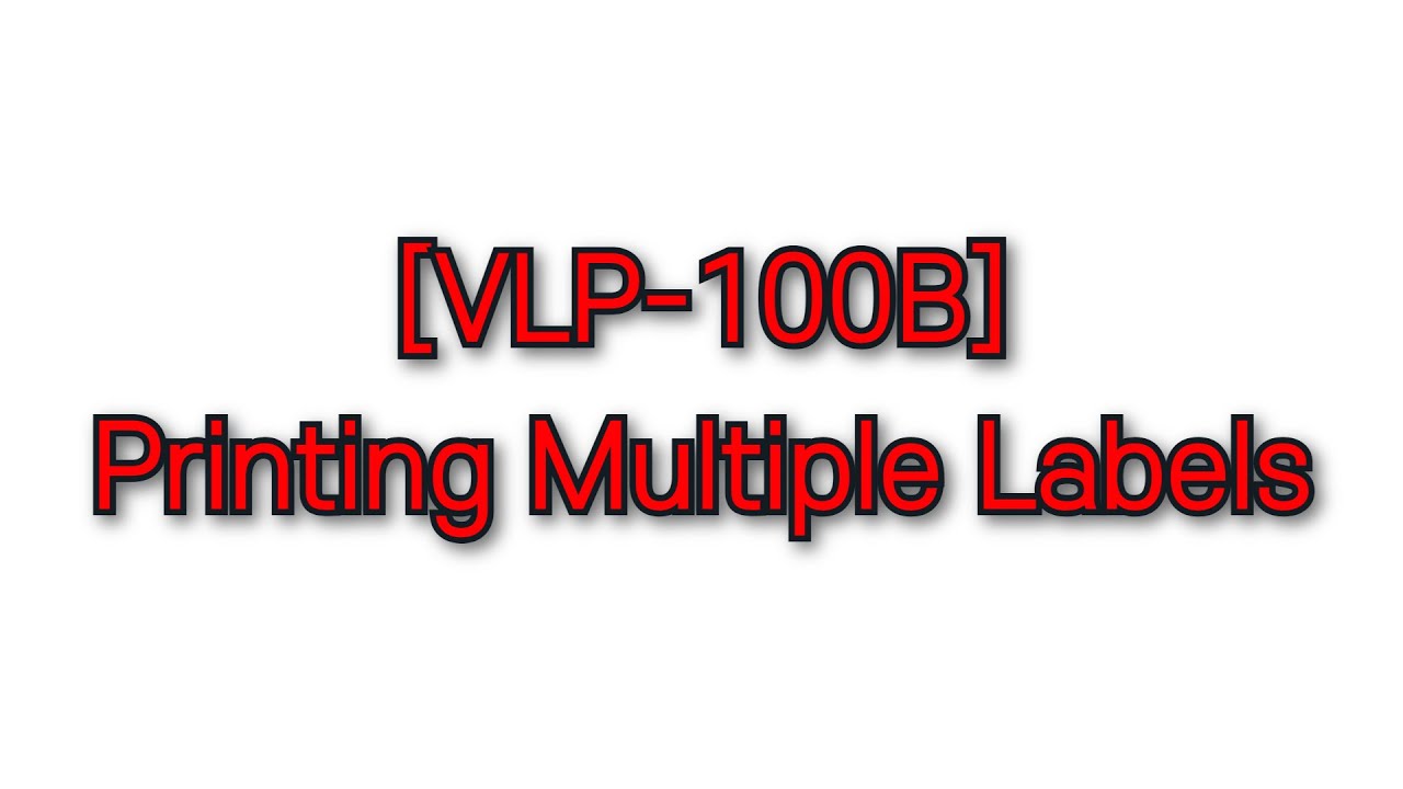 [VLP-100B #9] Printing Multiple Labels