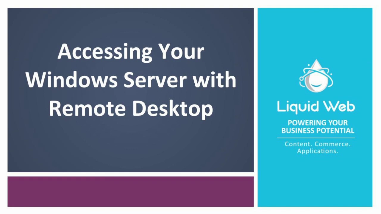 Windows: Accessing Your Server with Remote Desktop