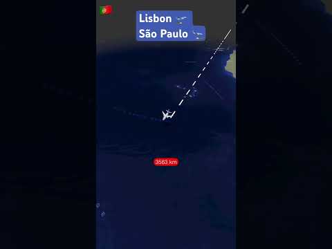 Flight from Lisbon (Portugal)to São Paulo (Brazil)✈️by Latam Airlines#travelroutes #airline #map