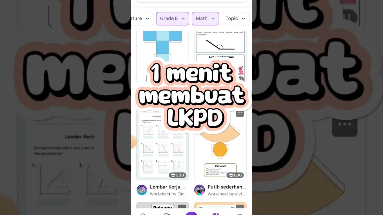 1 menit membuat lembar kerja peserta didik LKPD canva #canva #lkpd