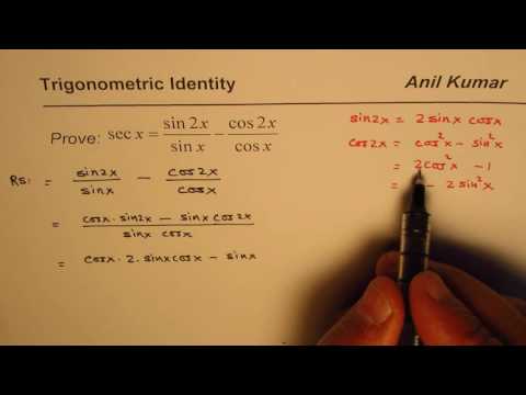 Trigonometric Identity with Double Angle Formula sin2x cos 2x