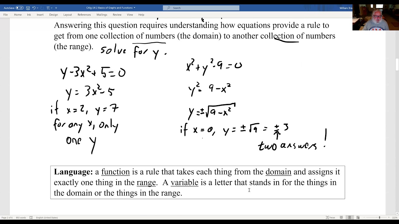 Math 112 Lecture 2 Basics of Functions and Graphs