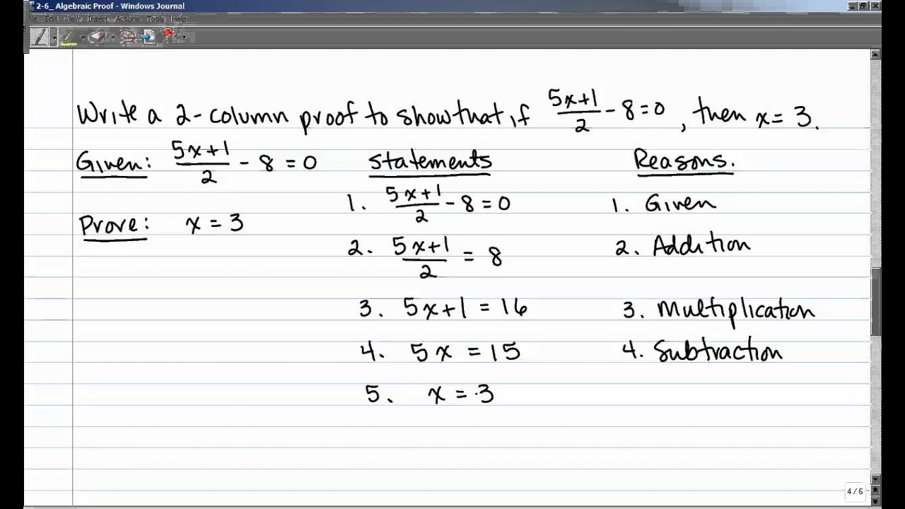 2-6 Algebraic Proof