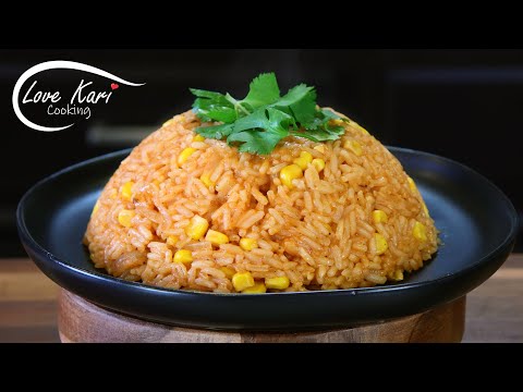How to make Spanish Mexican Red Rice with Corn Arroz Rojo con Elote #shorts #foryou