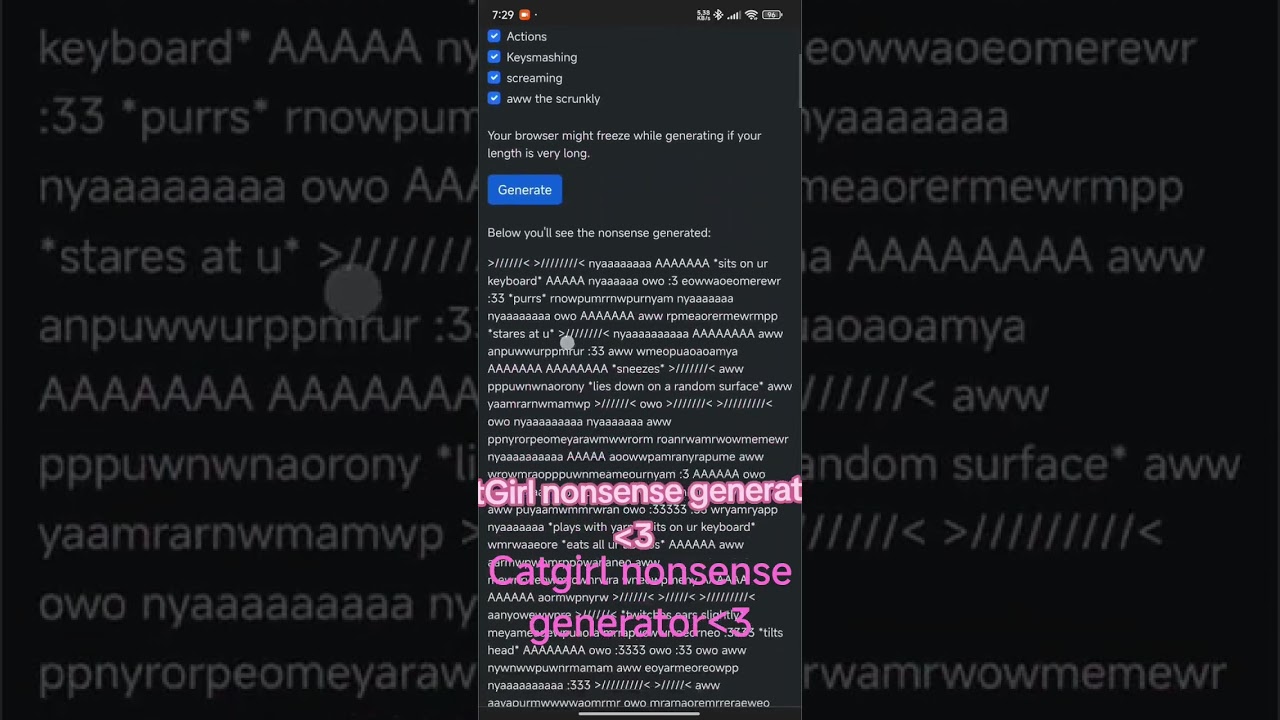Catgirl nonsense generator