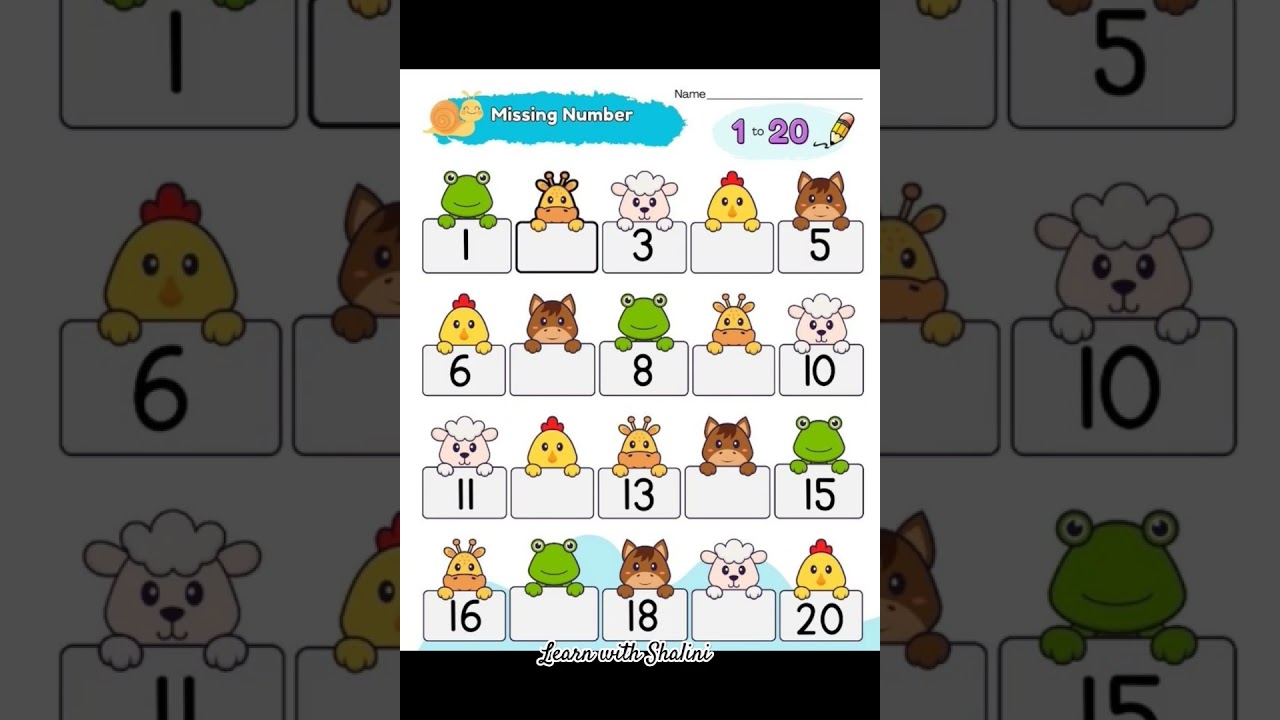 Missing Number Worksheets 1-20 #maths #numbers #kids #missingnumber #worksheets #primaryschool